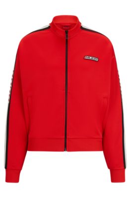 HUGO - Racing-inspired jacket with striped logo tape - light pink