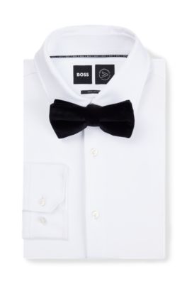 BOSS - Bow tie in cotton velvet - Black