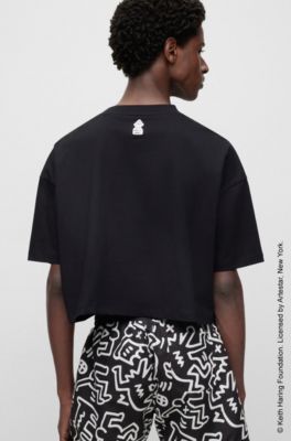 BOSS - BOSS x Keith Haring gender-neutral cotton T-shirt with logo ...