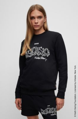 BOSS - BOSS x Keith Haring gender-neutral cotton-blend sweatshirt with ...
