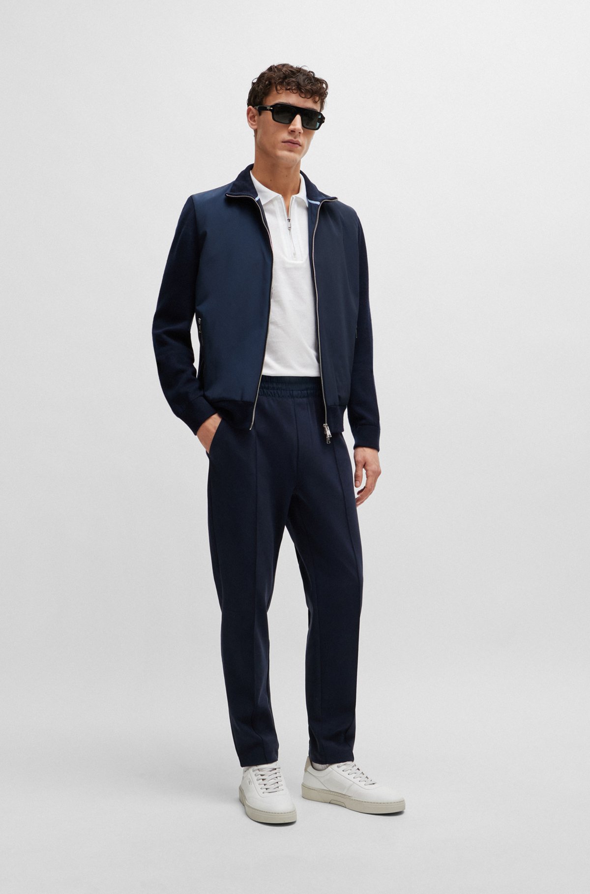 BOSS - Porsche x BOSS mixed-material jacket with special BOSS - Porsche x BOSS mixed-material jacket with special