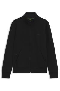 BOSS - Stretch-cotton zip-up sweatshirt with logo print