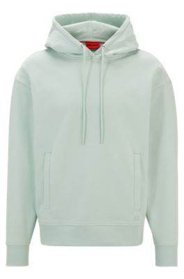HUGO - Cotton-terry all-gender hoodie in a relaxed fit - Light Green