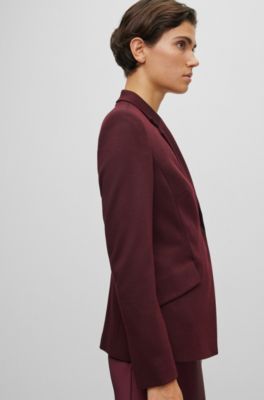 BOSS - Slim-fit jacket in heavyweight corduroy with asymmetrical ...