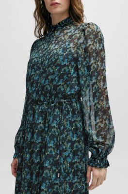 BOSS - Vestido midi regular fit con estampado digital