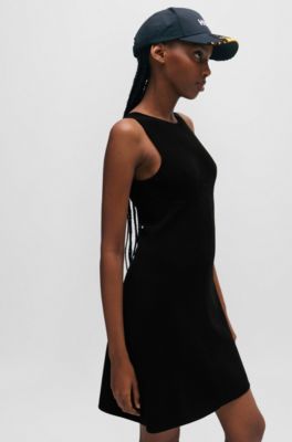 HUGO - Fit-and-flare sleeveless dress with seam details