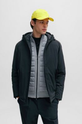 BOSS - Water-repellent six-panel cap with metal logo - Yellow