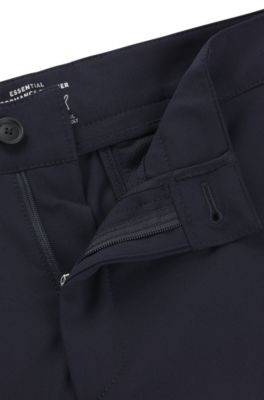BOSS - Slim-fit trousers in micro-patterned performance-stretch fabric