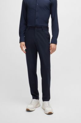 BOSS - Slim-fit trousers in micro-patterned performance-stretch fabric ...