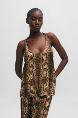 HUGO - Pajama vest in satin with snake print - Patterned