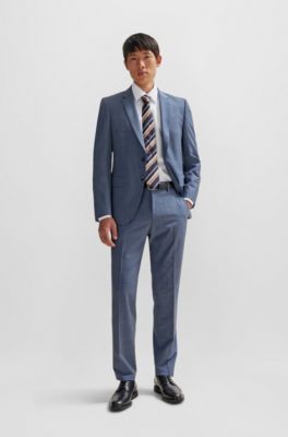 BOSS - Camisa regular fit en algodón elástico Oxford de planchado fácil