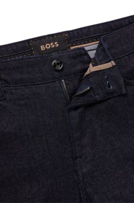 BOSS - Slim-fit jeans in blue luxury-comfort denim - Dark Blue