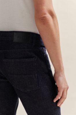 BOSS - Slim-fit jeans in blue luxury-comfort denim - Dark Blue