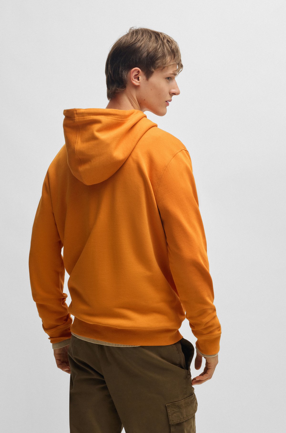 BOSS - Regular-fit hoodie in cotton terry with logo patch BOSS - Regular-fit hoodie in cotton terry with logo patch