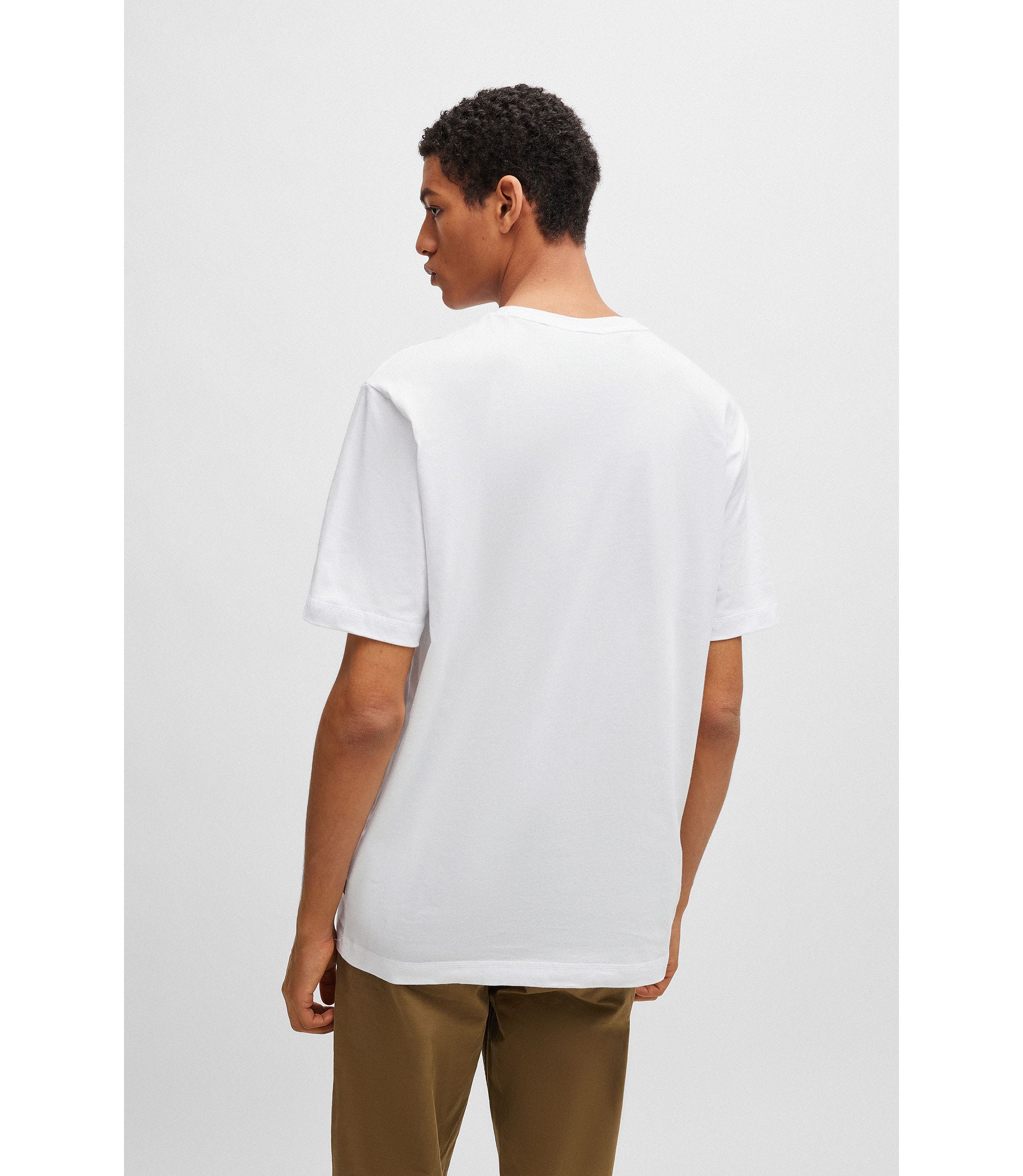 BOSS - Cotton-jersey T-shirt with music-inspired print - White BOSS - Cotton-jersey T-shirt with music-inspired print - White