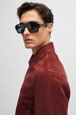 BOSS - Regular-fit jacket in suede - Light Brown