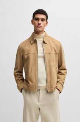 BOSS - Regular-fit jacket in suede
