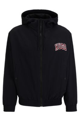 HUGO - Water-repellent slim-fit jacket with sporty logos