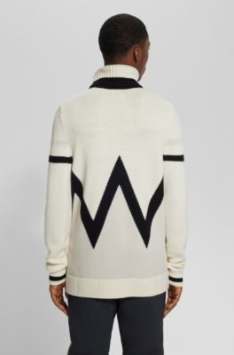 BOSS - Jersey de lana virgen BOSS x Perfect Moment con rayas en intarsia