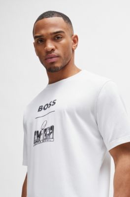 BOSS - BOSS x NFL stretch-cotton T-shirt with printed artwork