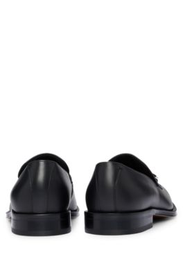 BOSS - Leather loafers with tassel trim