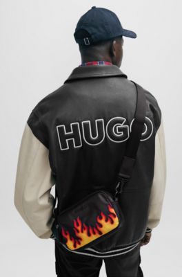 HUGO - Cross-body bag with flame embroidery