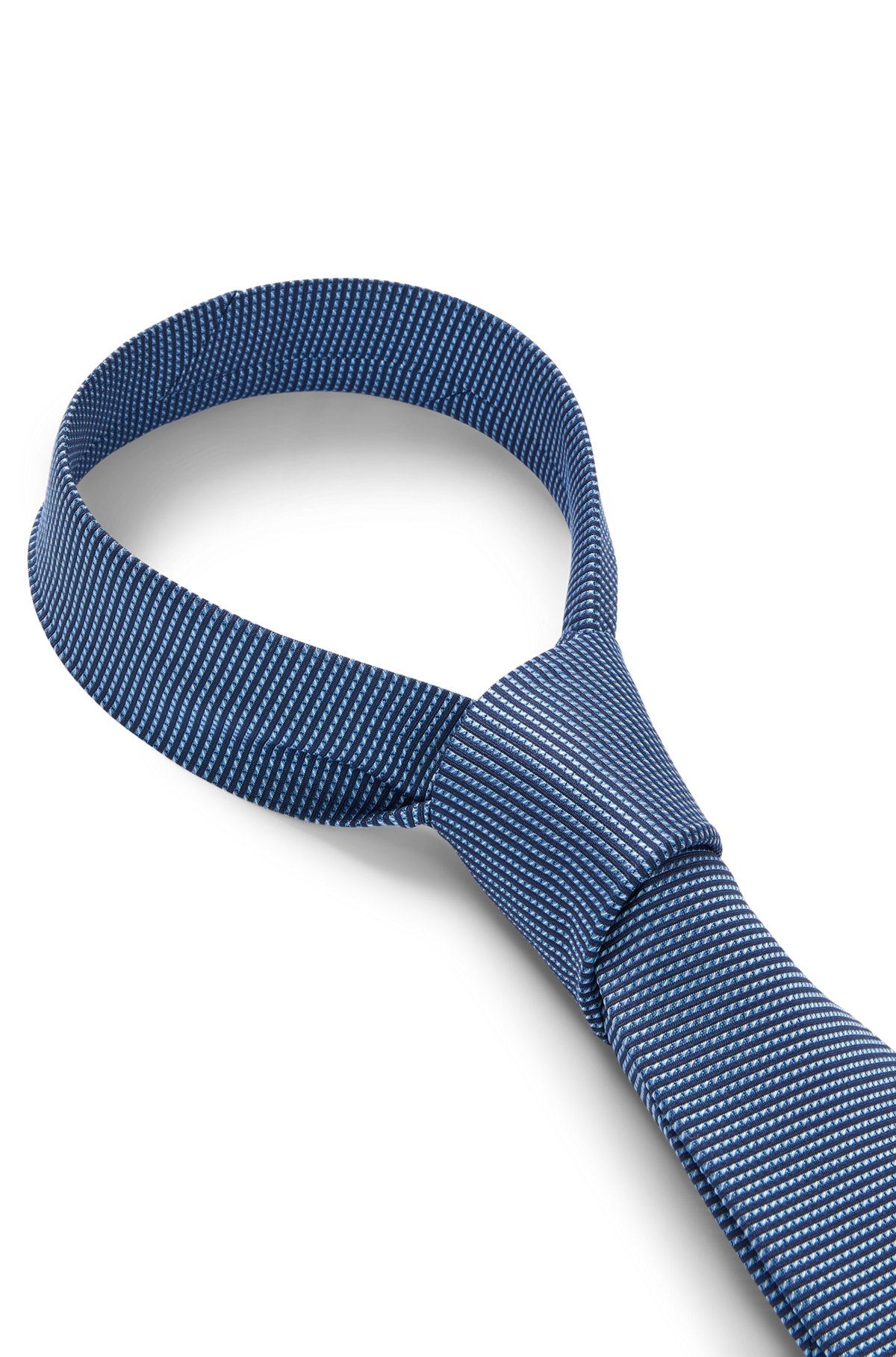 BOSS - Silk-jacquard tie with all-over micro pattern - Blue BOSS - Silk-jacquard tie with all-over micro pattern - Blue