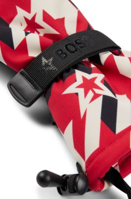 BOSS - BOSS x Perfect Moment logo-strap ski gloves with leather facing ...