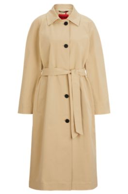 HUGO - Relaxed-fit trench coat in stretch cotton