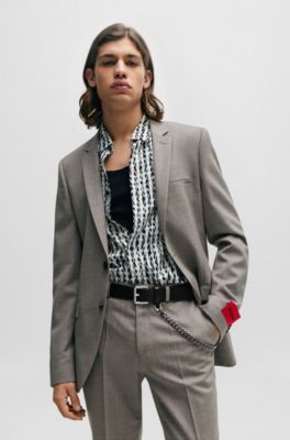 HUGO - Italian-leather belt with D-ring details