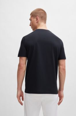 BOSS - Camiseta regular fit de punto de algodón con logo de malla ...