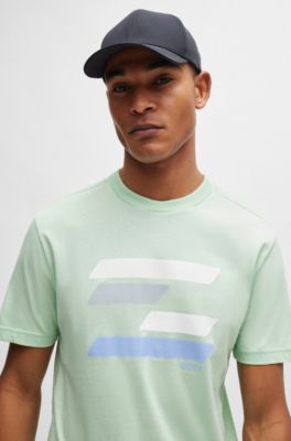 BOSS - Cotton-jersey T-shirt with flag-inspired artwork