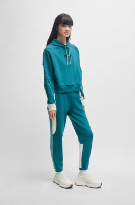 BOSS - Leather trainers with chunky profile and gold-tone logo - White