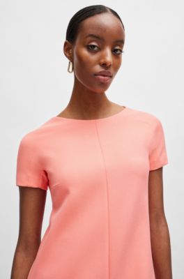 BOSS - Short-sleeved dress in stretch material