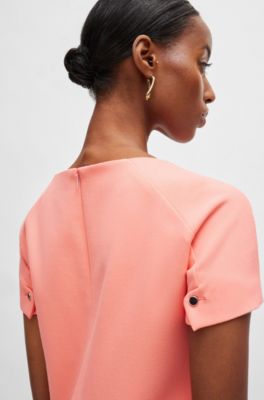 BOSS - Short-sleeved dress in stretch material