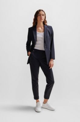 BOSS - Basketball-style trainers with leather uppers and metallic logo