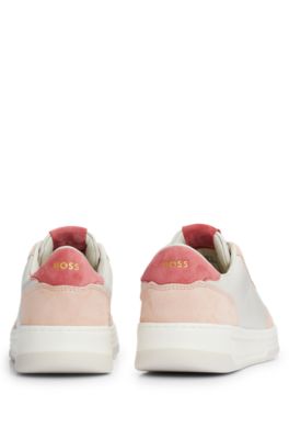 BOSS - Branded lace-up trainers in leather and nubuck