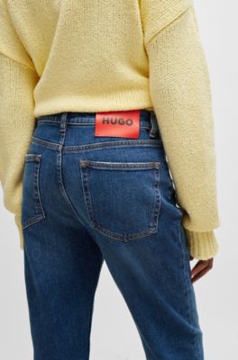 HUGO - Vaqueros relaxed fit de denim azul con lavado vintage - Azul