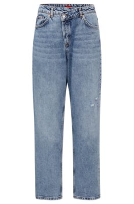 HUGO - Relaxed-fit jeans in quartz-blue denim - Turquoise