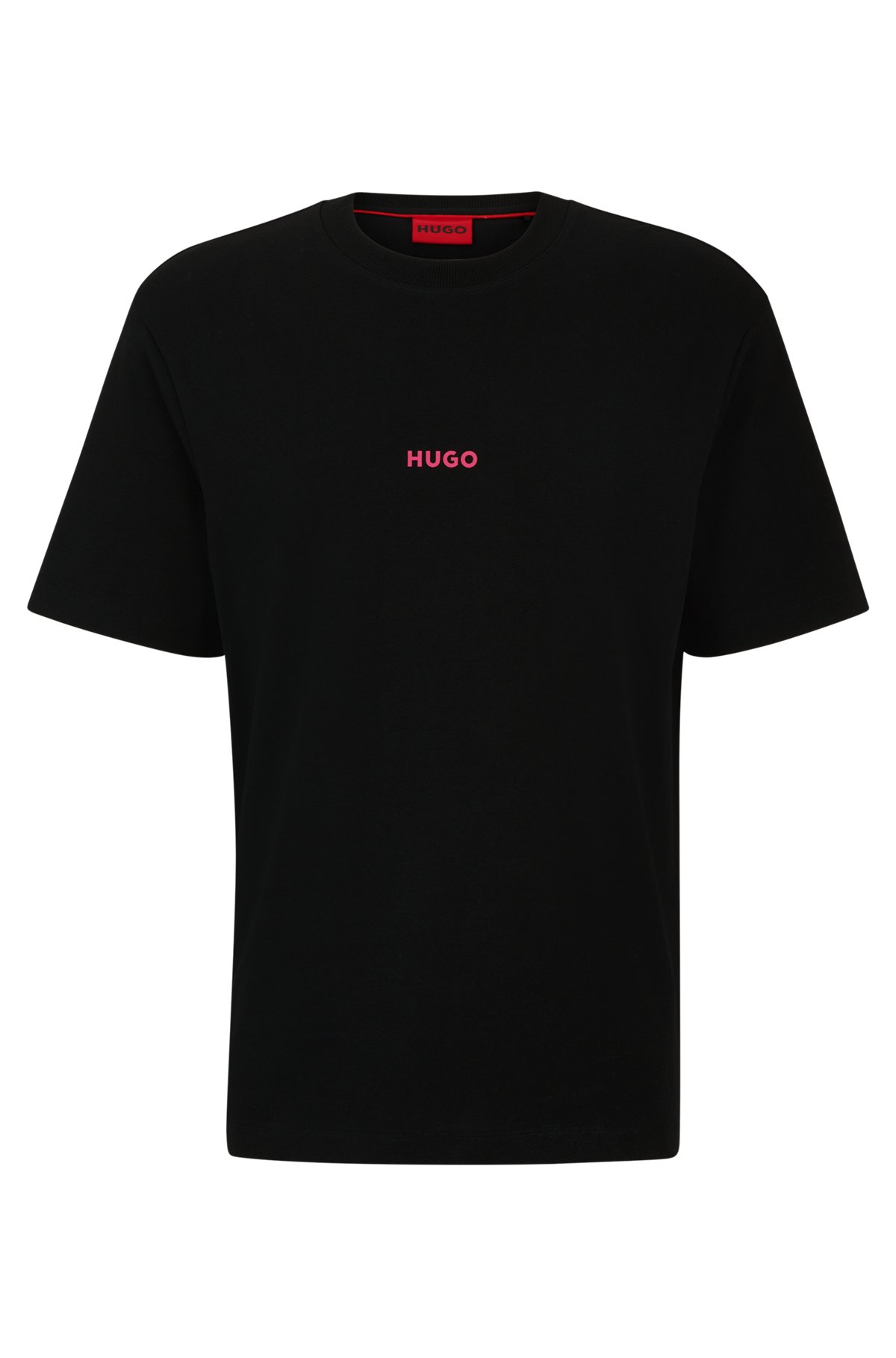 HUGO - Cotton-jersey T-shirt with back artwork print - Black HUGO - Cotton-jersey T-shirt with back artwork print - Black