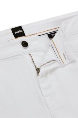 BOSS - Vaqueros slim fit de denim blanco con tacto de cashmere - Blanco