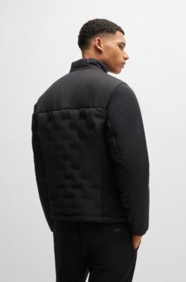 BOSS - Water-repellent down jacket in printed-bonding fabric - Black