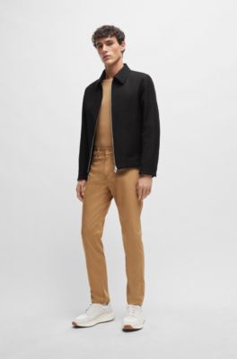 BOSS - Regular-fit jeans in satin stretch denim