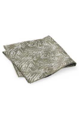 BOSS - Pocket square in pure silk with digital print - Light Green
