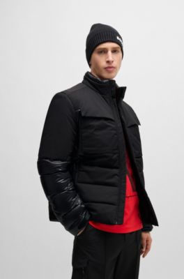BOSS - Mixed-material jacket with down filling
