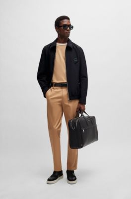 BOSS - Regular-fit water-repellent jacket with double monogram - Black