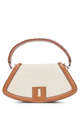 BOSS - Shoulder bag with leather trims - White