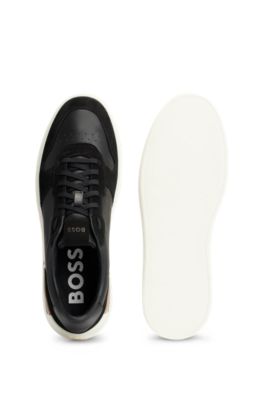 BOSS - Deportivas de piel y ante con cordones y suelas estilo cupsole ...