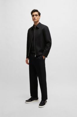 BOSS - Cupsole lace-up trainers in leather and suede - Black