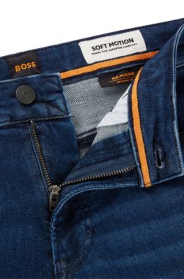 BOSS - Slim-fit jeans in soft-motion denim